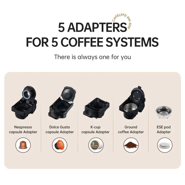 Cafelffe Multiple Capsule Coffee Machine, 5in1 Hot/Cold Dolce Gusto Mi ...